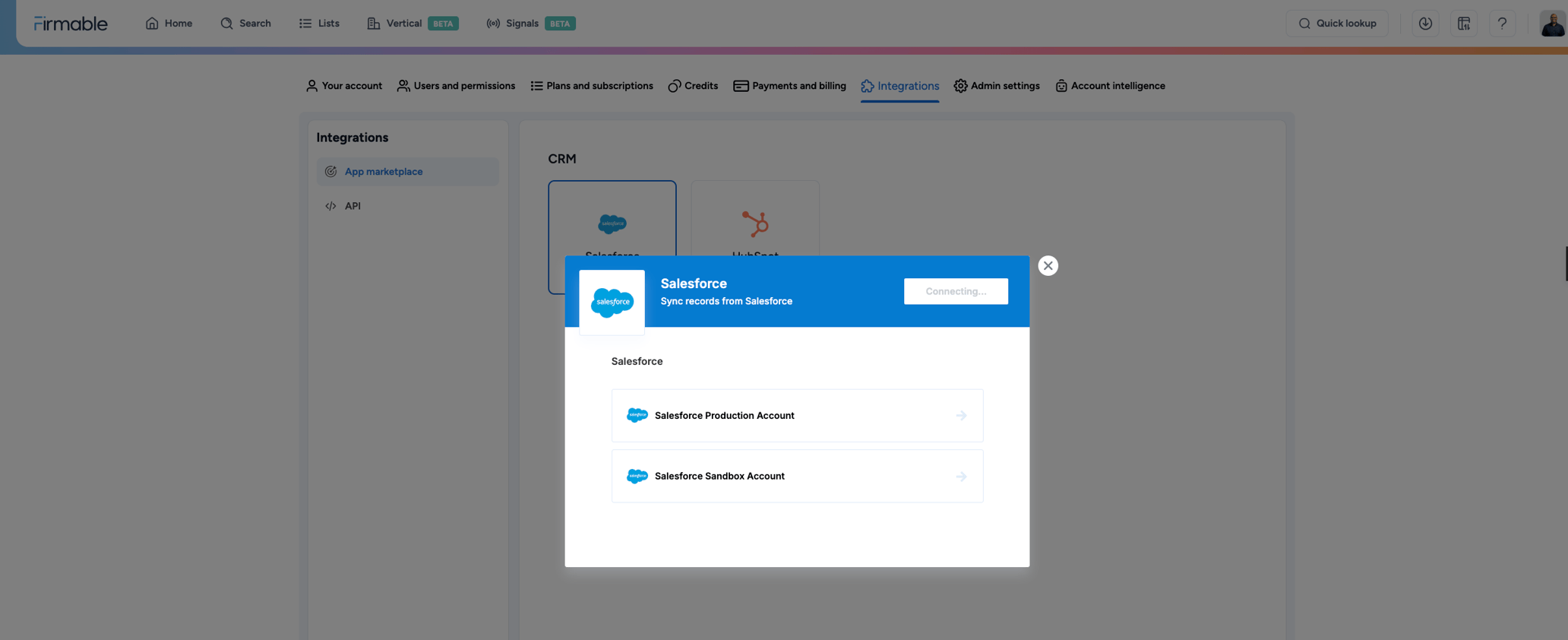 How to connect the Salesforce (SFDC) Integration (Beta)